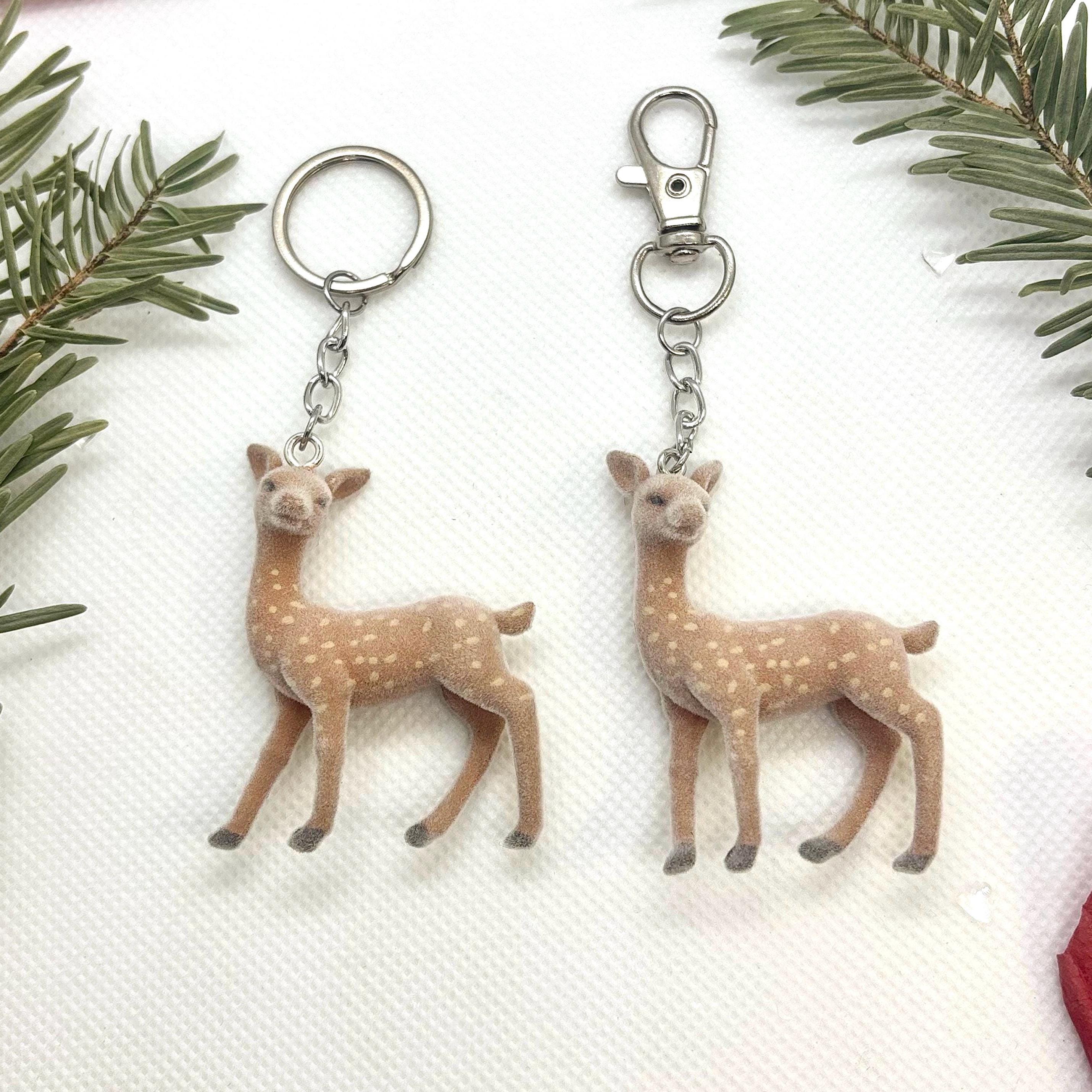 Reindeer Keychain, Soft Charm, Fuzzy, Sika Deer, Autumn, Spring ...