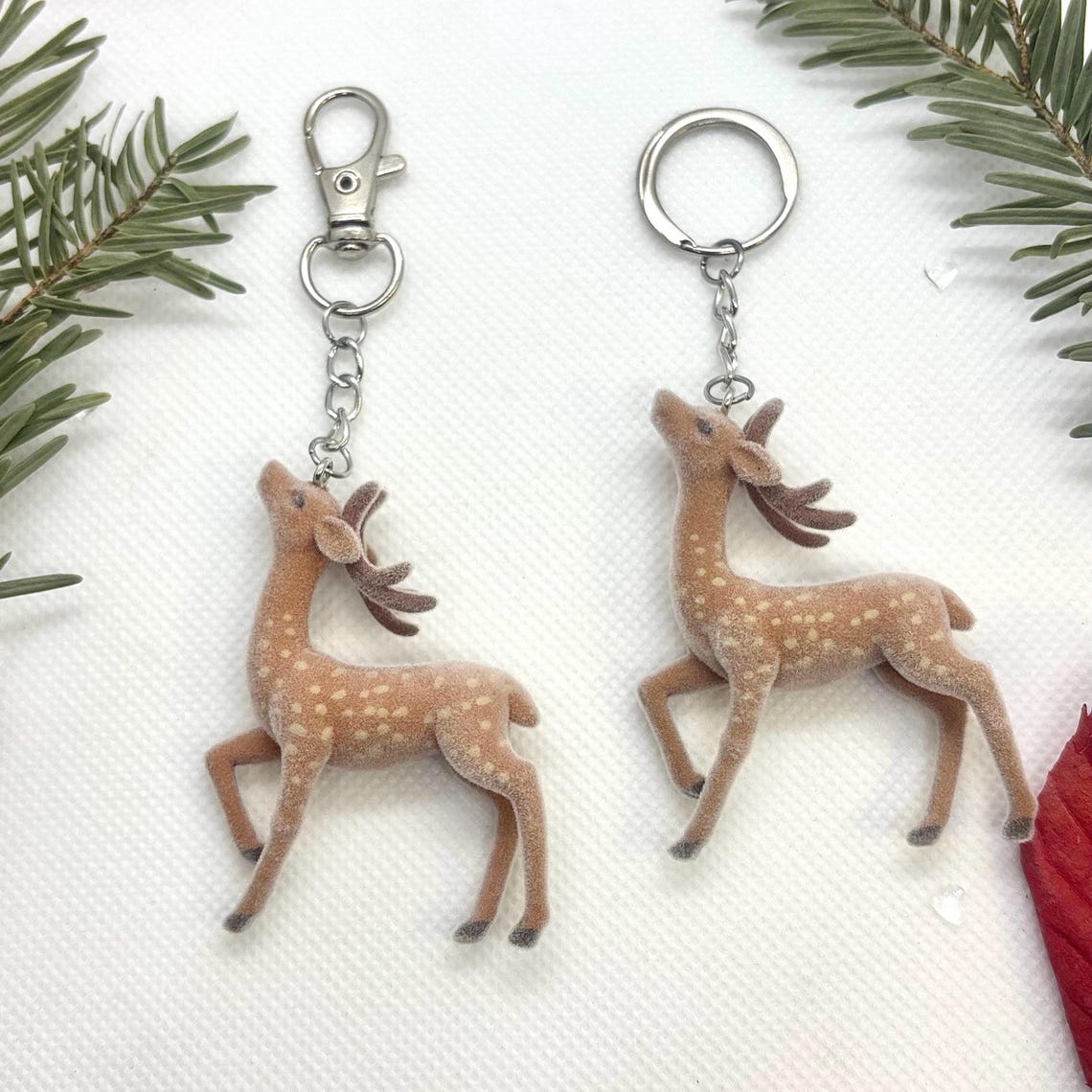Reindeer Keychain, Soft Charm, Fuzzy, Sika Deer, Autumn, Spring ...