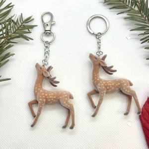 Reindeer Keychain, Soft Charm, Fuzzy, Sika Deer, Autumn, Spring ...
