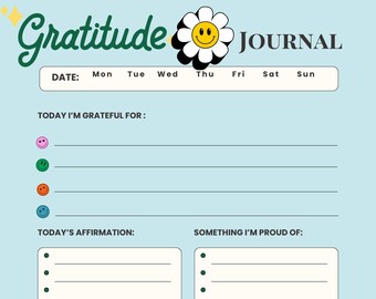 Gratitude Journal and Daily Reflection - Etsy