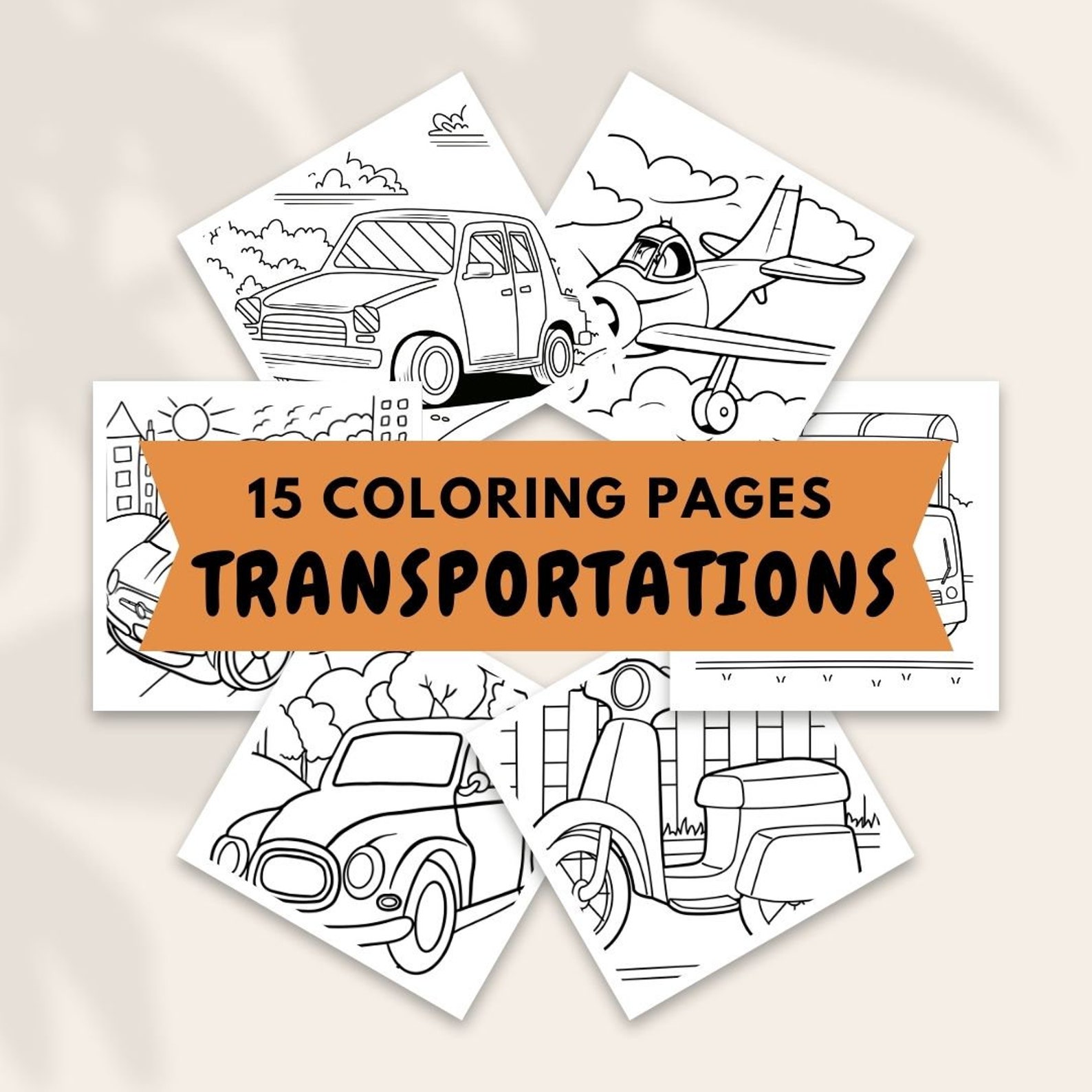 Car Coloring Pages Transportation Printable Coloring Pages for Kids ...