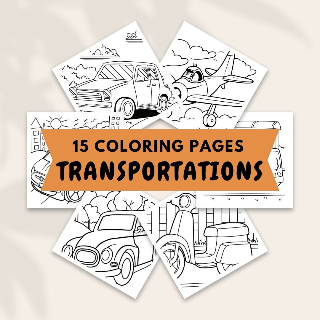 Car Coloring Pages Transportation Printable Coloring Pages for Kids ...