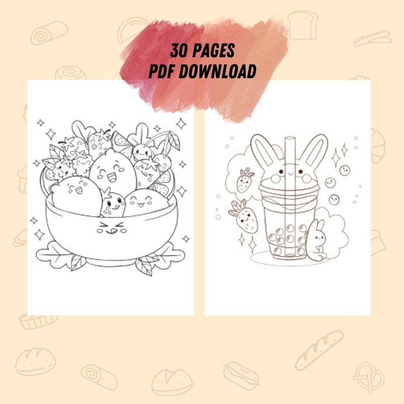 Cute Dessert Coloring Books Printable, Food Sweets & Drink Coloring ...