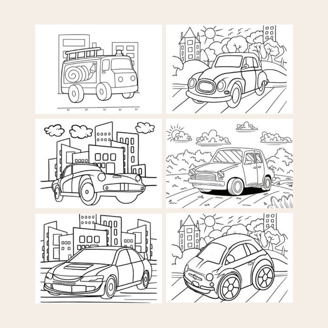 Car Coloring Pages Transportation Printable Coloring Pages for Kids ...