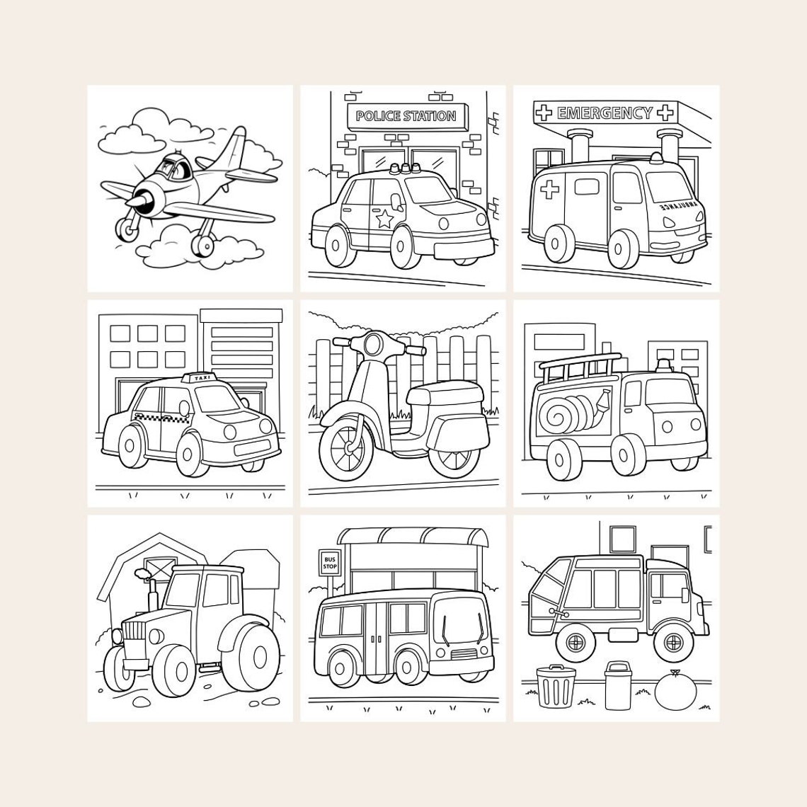 Car Coloring Pages Transportation Printable Coloring Pages for Kids ...