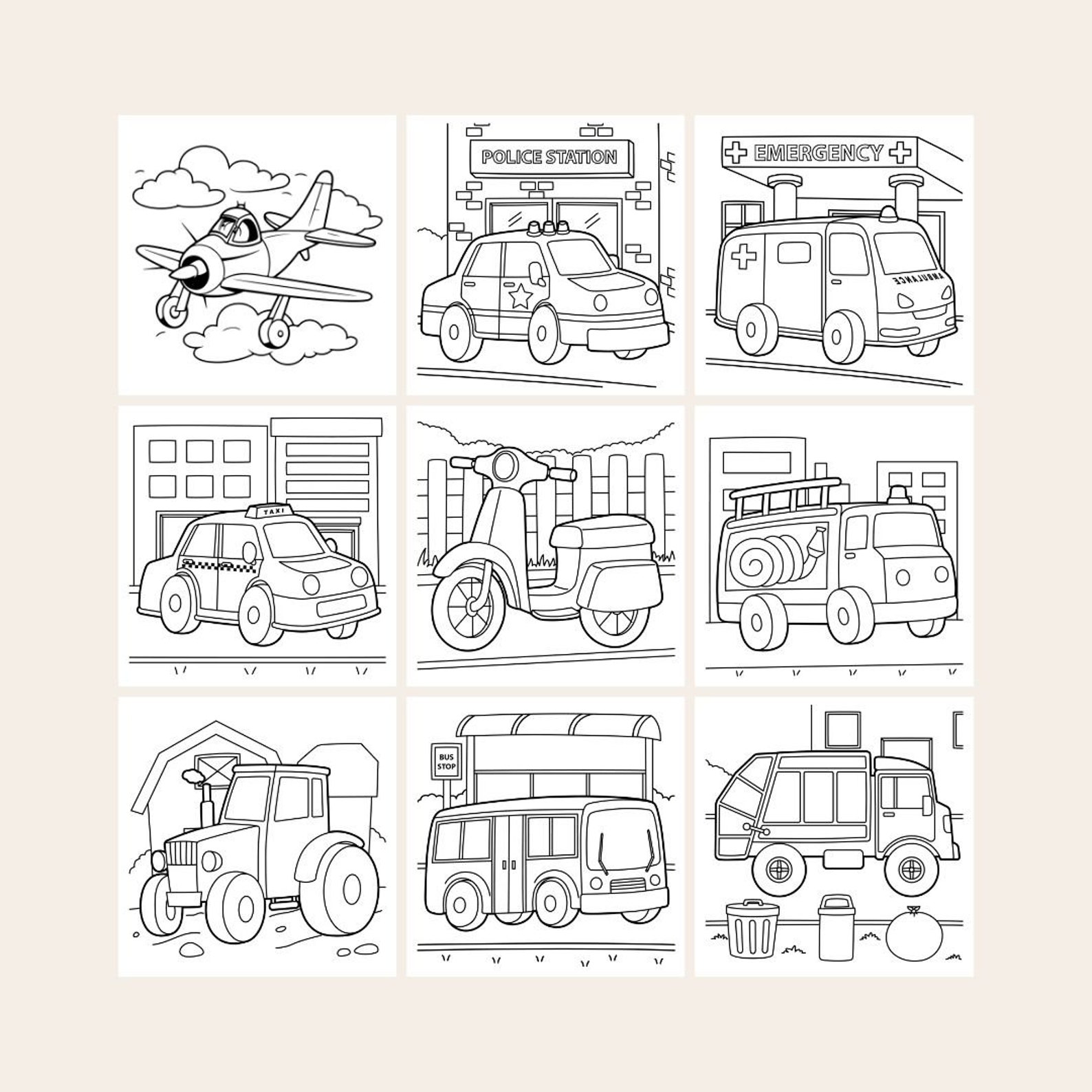 Car Coloring Pages Transportation Printable Coloring Pages for Kids ...