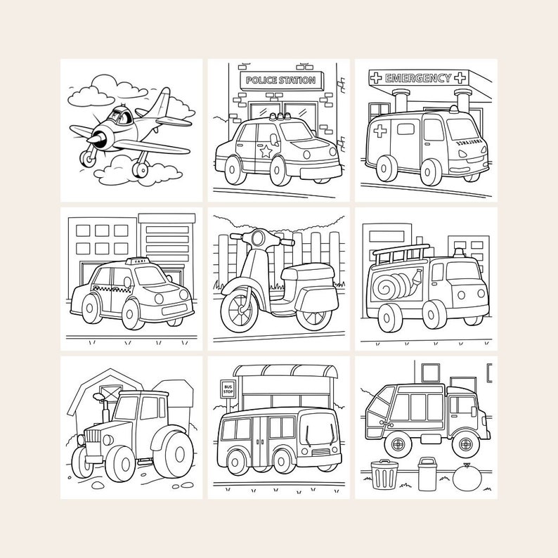 Car Coloring Pages Transportation Printable Coloring Pages for Kids ...