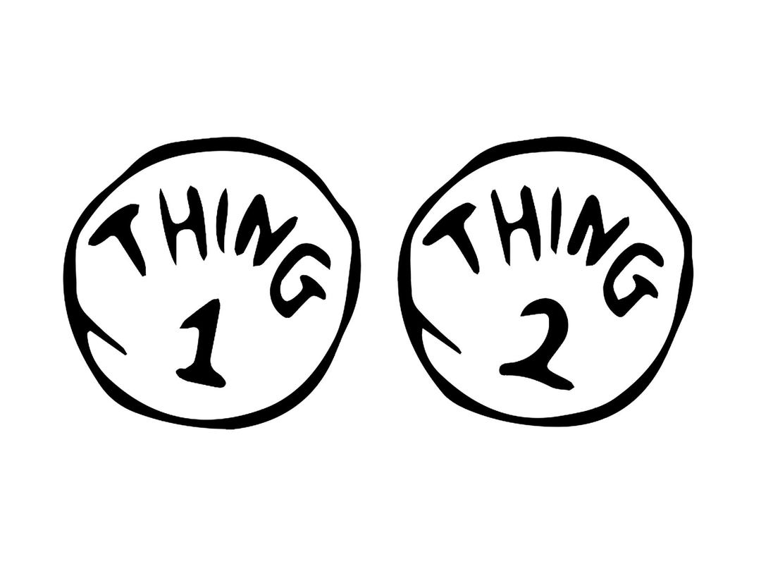 Thing 1 Png,thing 2 Png,thing 1 and Thing 2 Png,thing 1 Digital ...