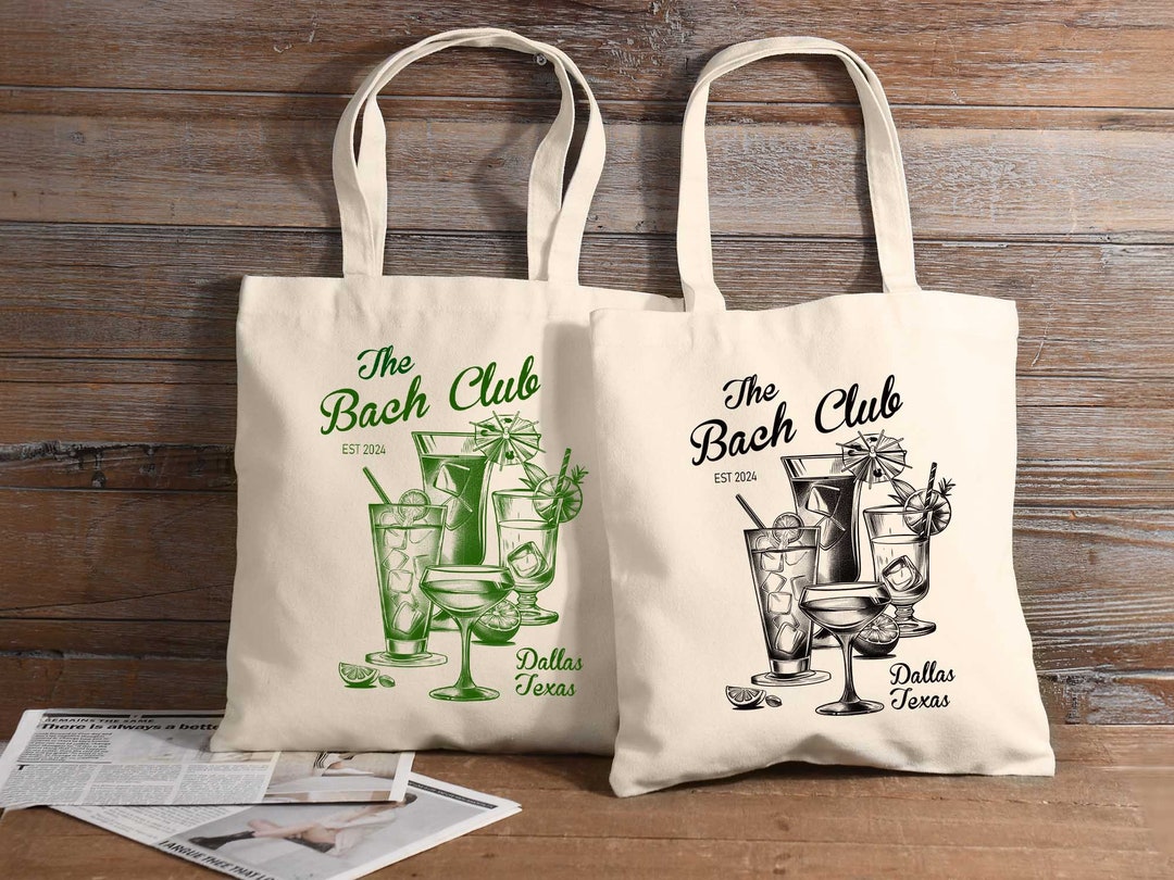 Custom Bachelorette Totes, the Bach Club, Beach Bachelorette Tote Bag ...