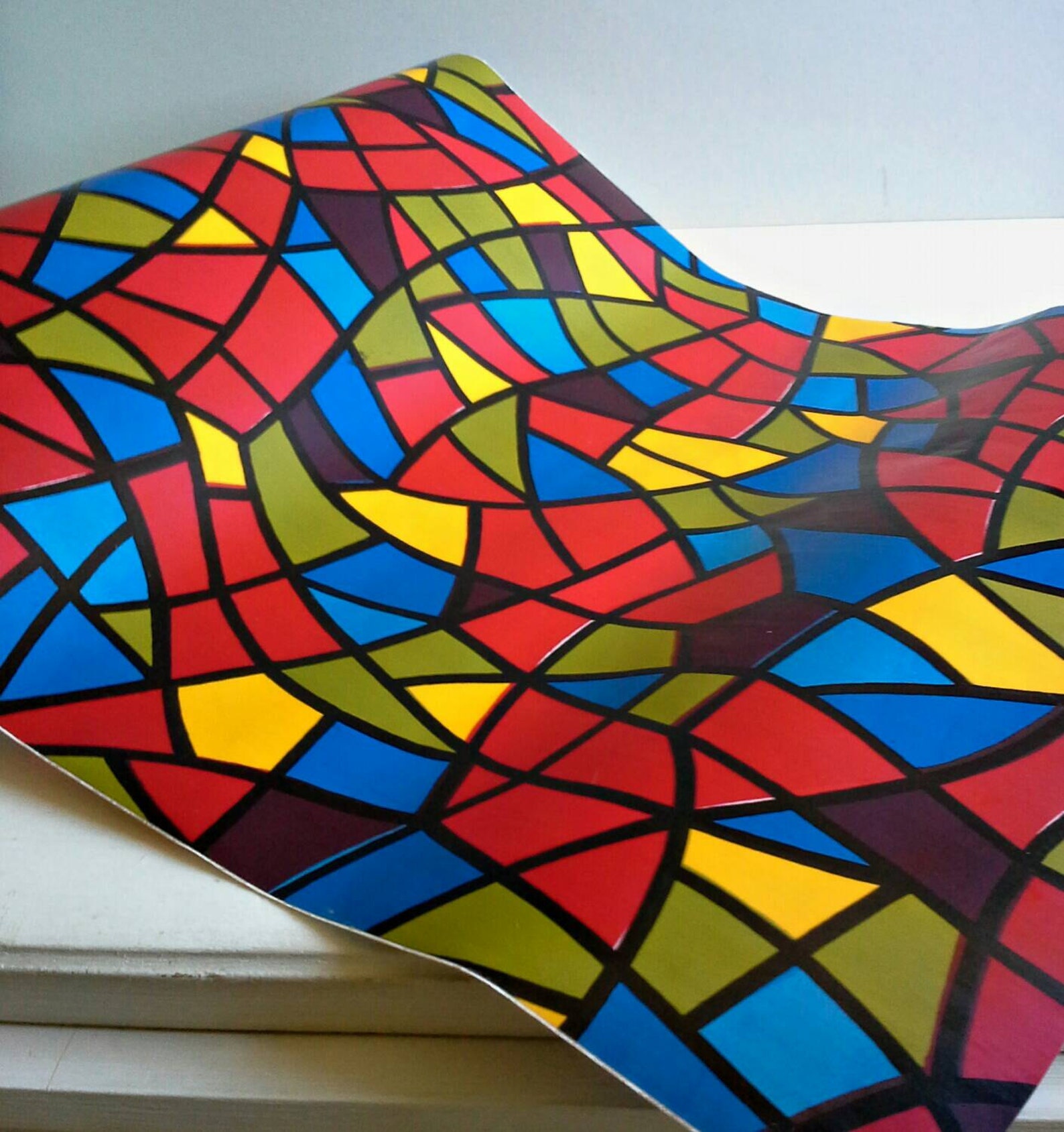 Retro Roll 1974 Stained Glass Contact Paper Translucent Blue | Etsy