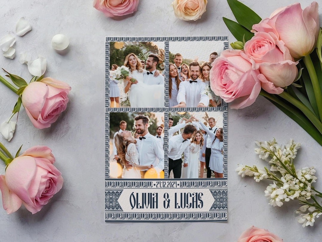 Photo Booth Template for Wedding, Photobooth Strip 4x6 , Wedding Photo ...