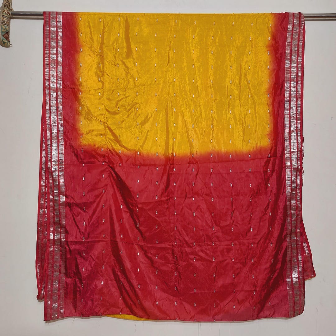 Traditional Indian Recycled Silk Sari Fabric Ethnic Dressmaking Craft ...