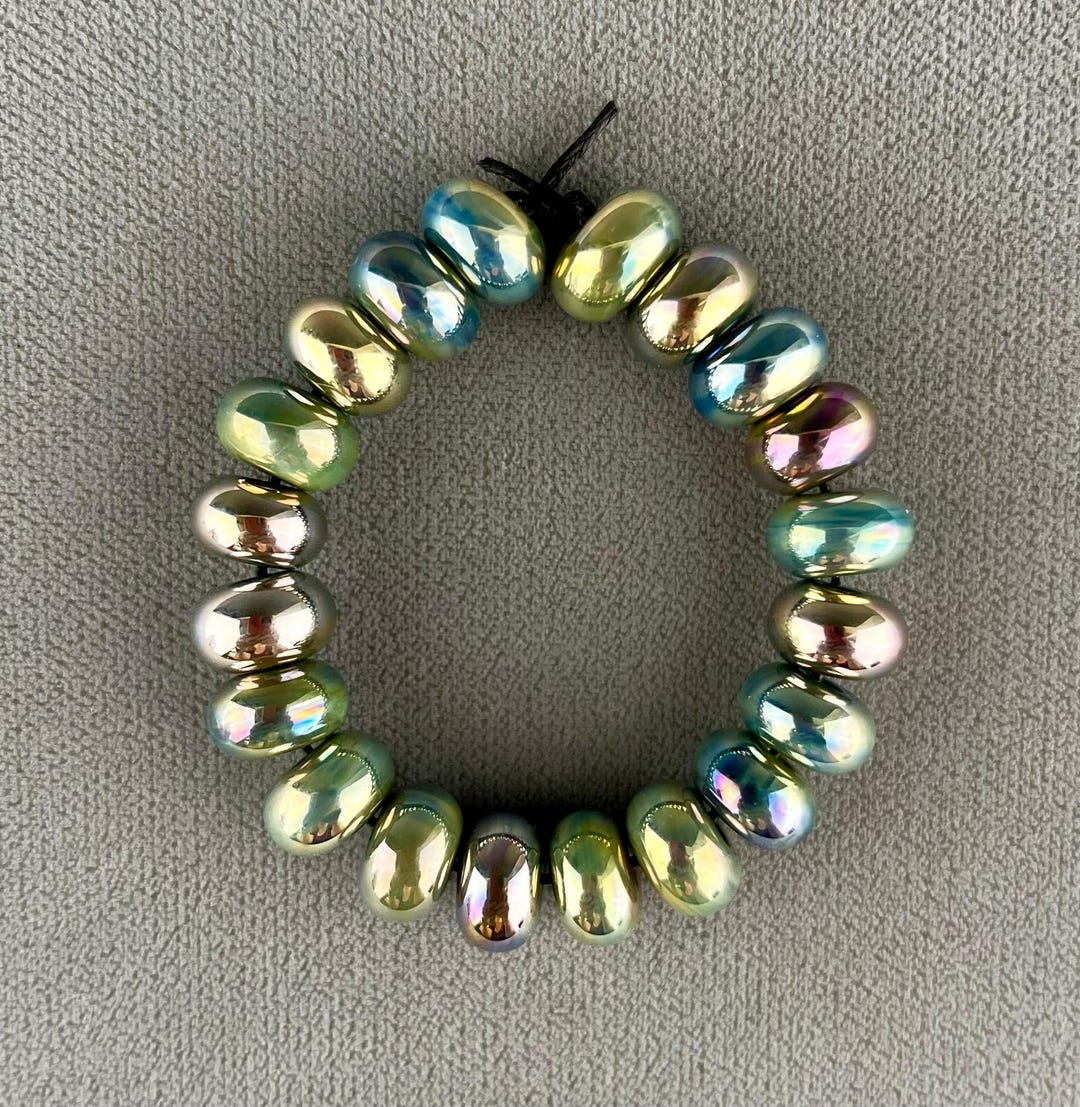 Metallic Melia Spacers 20 Lamp-work Glass Beads by Shani Barrett SRA - Etsy