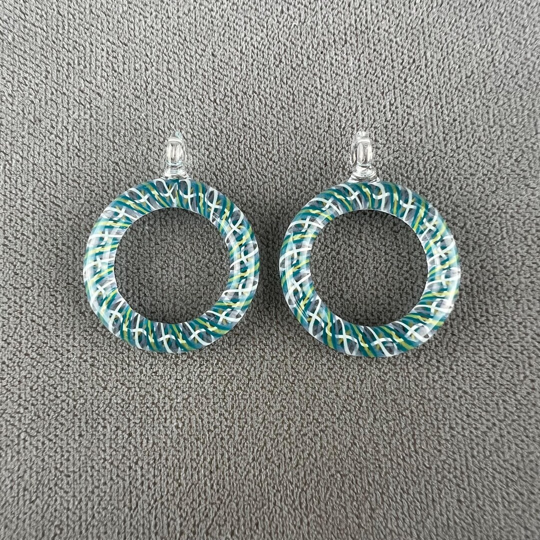 Aquatic Filigree Hoops - Pair for Earrings - Lampwork Borosilicate Glass by Beau Barrett - Etsy