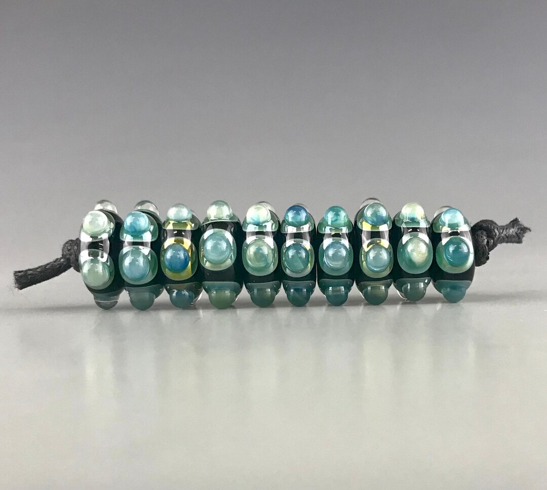 Elektra Shimmer Discs 10 Lampwork Glass Beads by Shani - Etsy