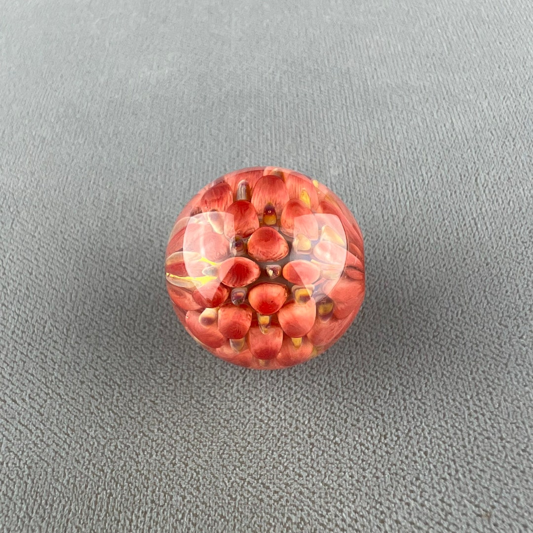 Persimmon Burst Sphere Hollow Blown Boro Bead by Beau Barrett - Etsy