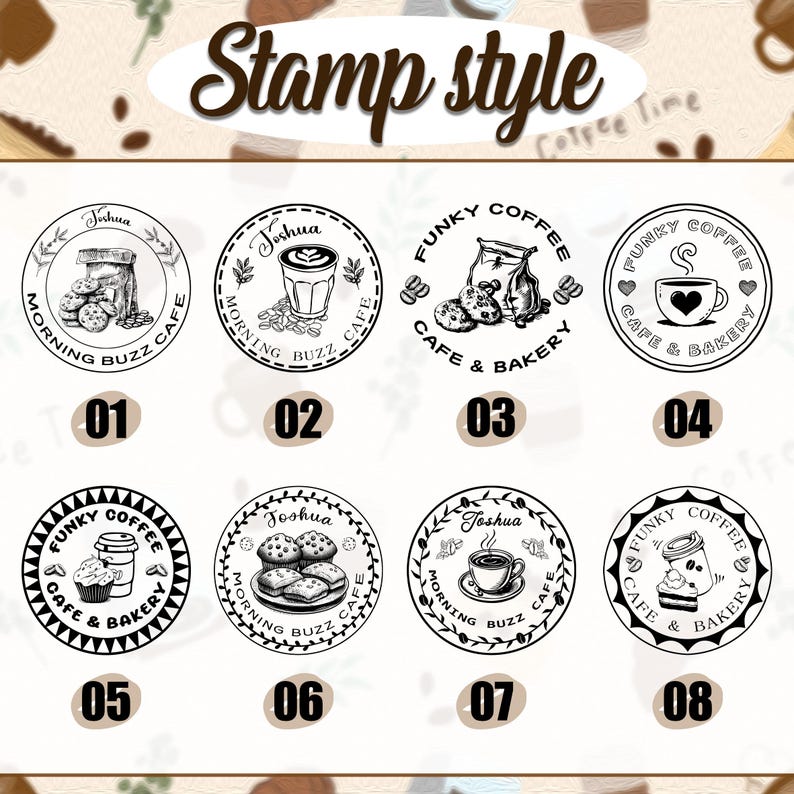 Custom Coffee Paper Cup Stamp, Personalized Barista Coffee Sleeve Stamp ...
