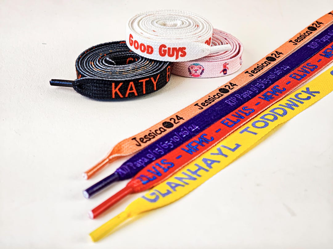 Custom Text Flat Print Shoelaces,personalized Name Shoelaces,image ...