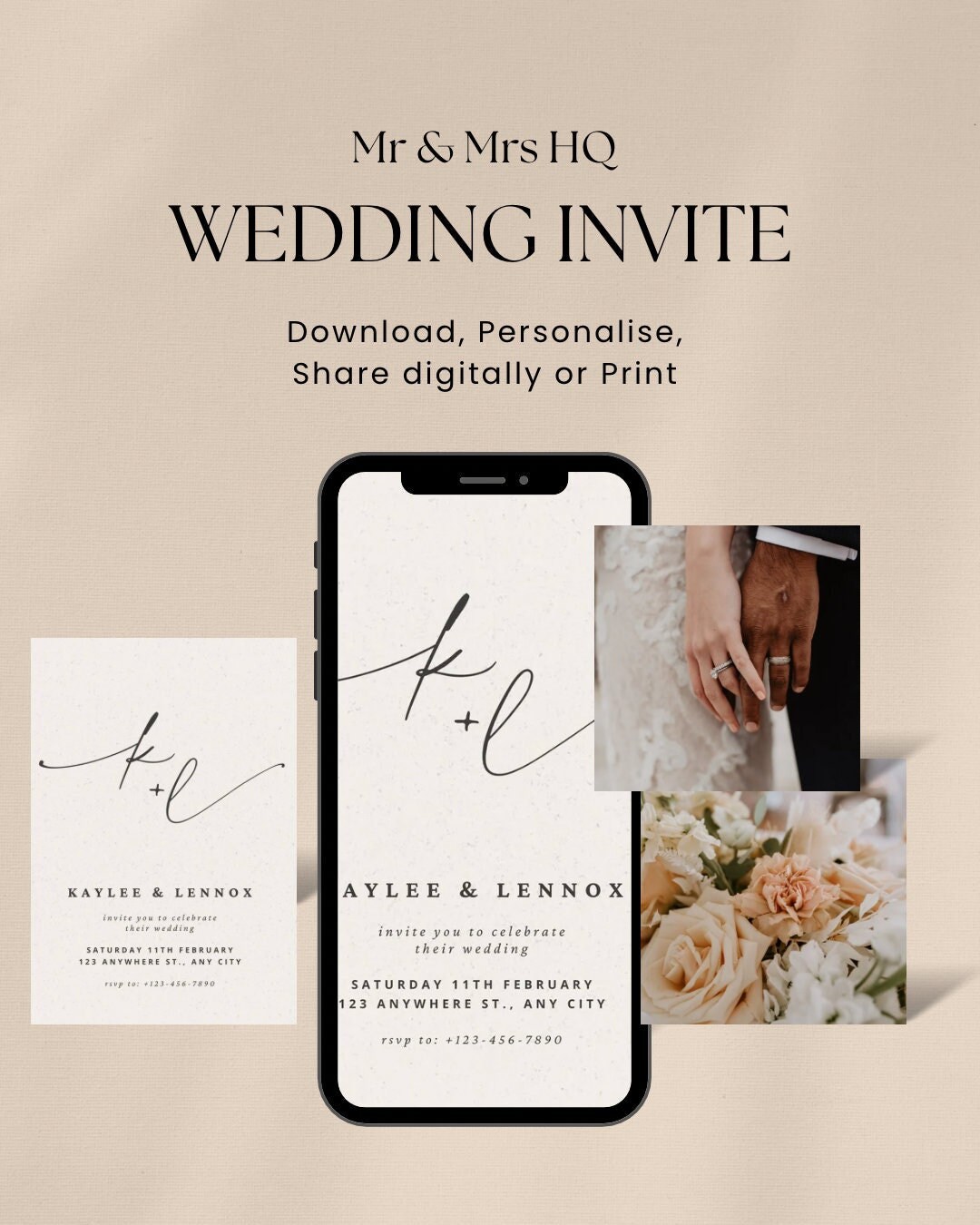 Digital Wedding Invitation - Etsy