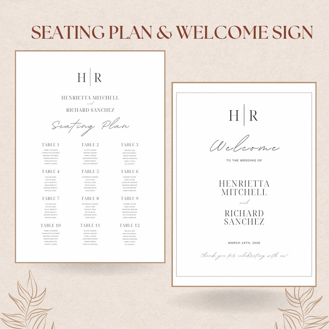 Wedding Seating Plan and Welcome Sign - Etsy