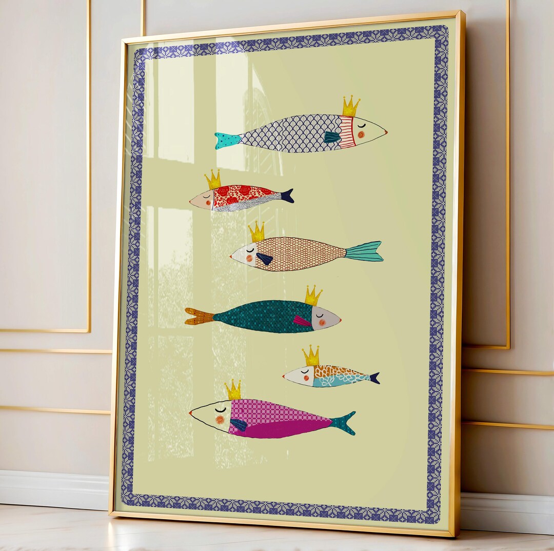 Crowned Fish Art Prints - Colorful Fish Wall Art - Crowned Fish ...