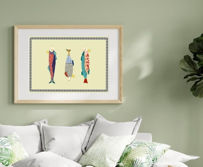 Whimsical Fish Art Print: Trio of Unique Designs (digital Download) - Etsy