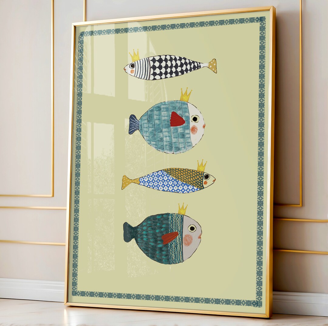 Colorful Fish Art Print: Nursery Wall Decor (digital Download) - Etsy