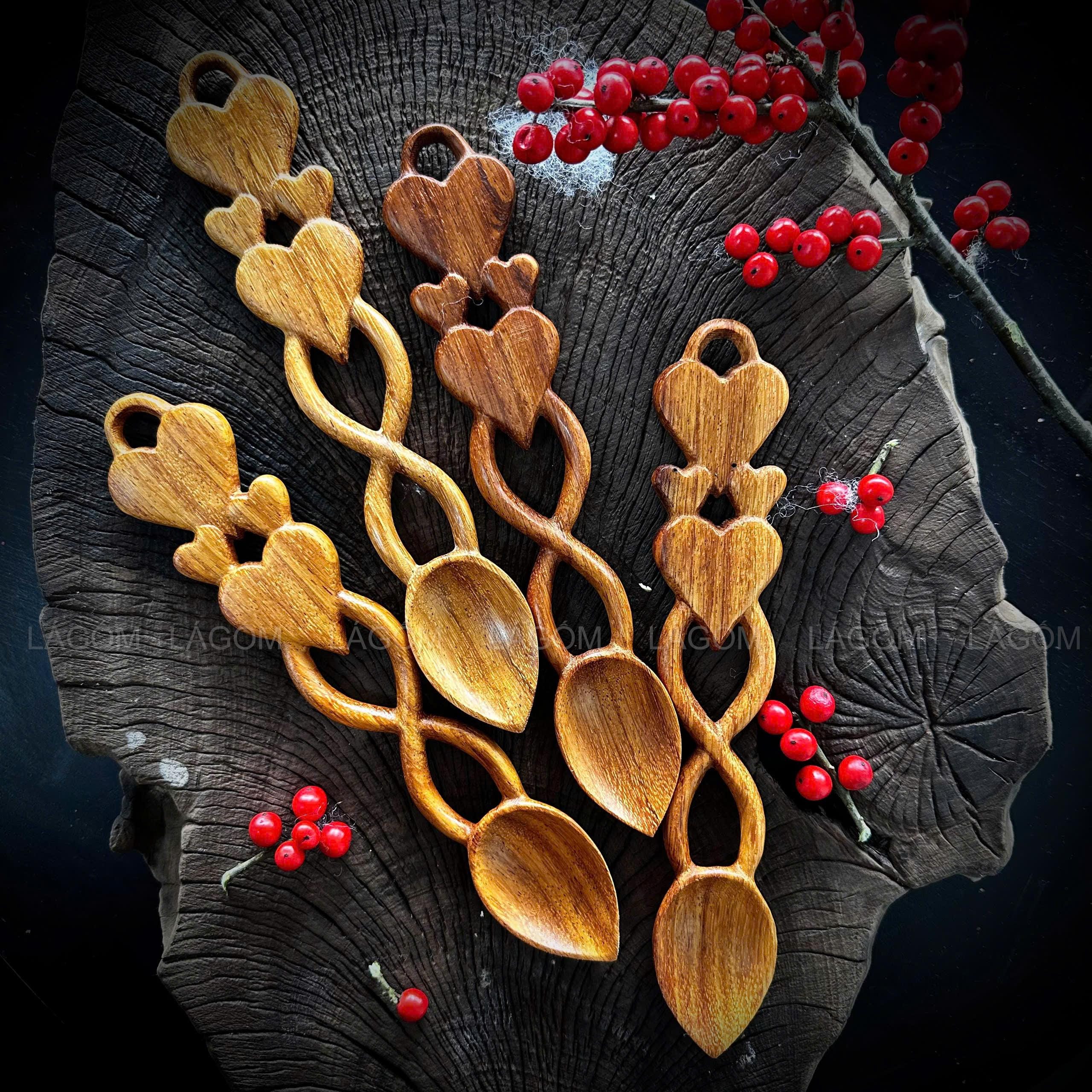 Welsh Love Spoons Handmade and Engraved Spoons Hand-carved Welsh Spoons ...