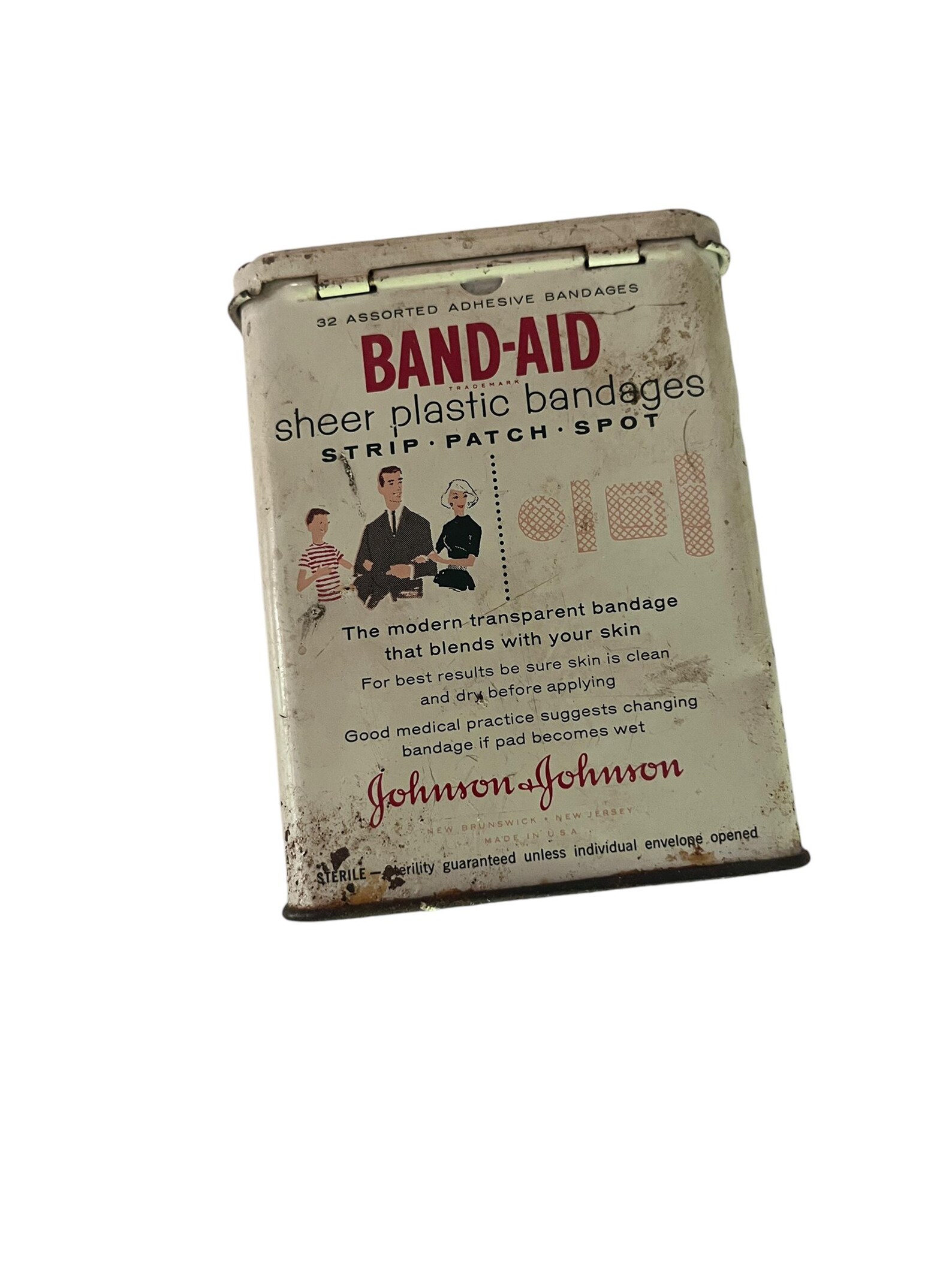 Rare Vintage 1960's Band-aid Sheer Tin Box Empty Johnson & Johnson ...