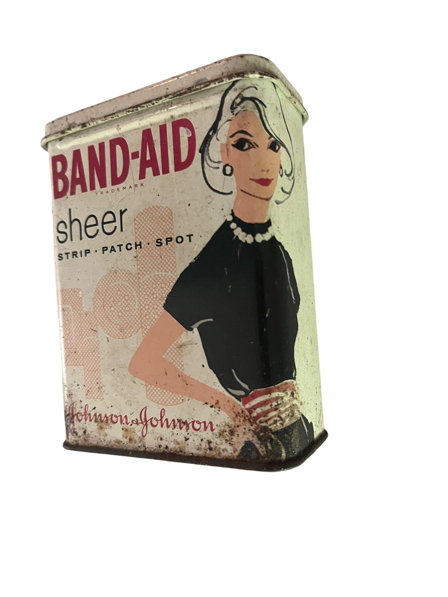 Rare Vintage 1960's Band-aid Sheer Tin Box Empty Johnson & Johnson ...