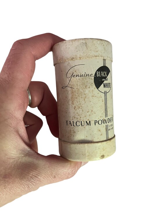 RARE Vintage Genuine Black and White Talcum Powder- V… - Gem