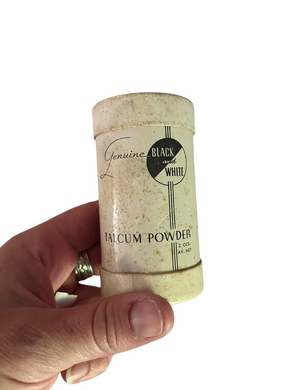 RARE Vintage Genuine Black and White Talcum Powder- V… - Gem