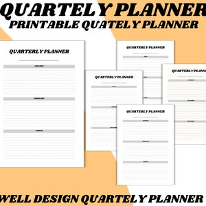 Quarterly Planner | A4, US Letter Printable Inserts | 3 Month Goal ...