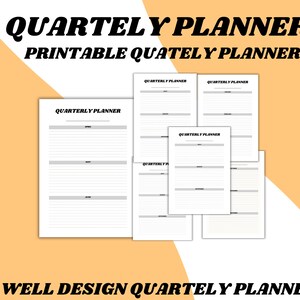 Quarterly Planner | A4, US Letter Printable Inserts | 3 Month Goal ...