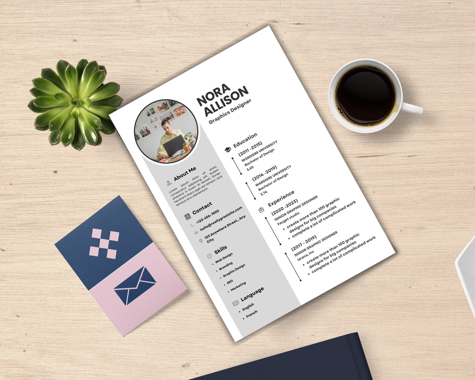 Graphic Designer Resume Template Format [word, Apple Pages, Indesign ...