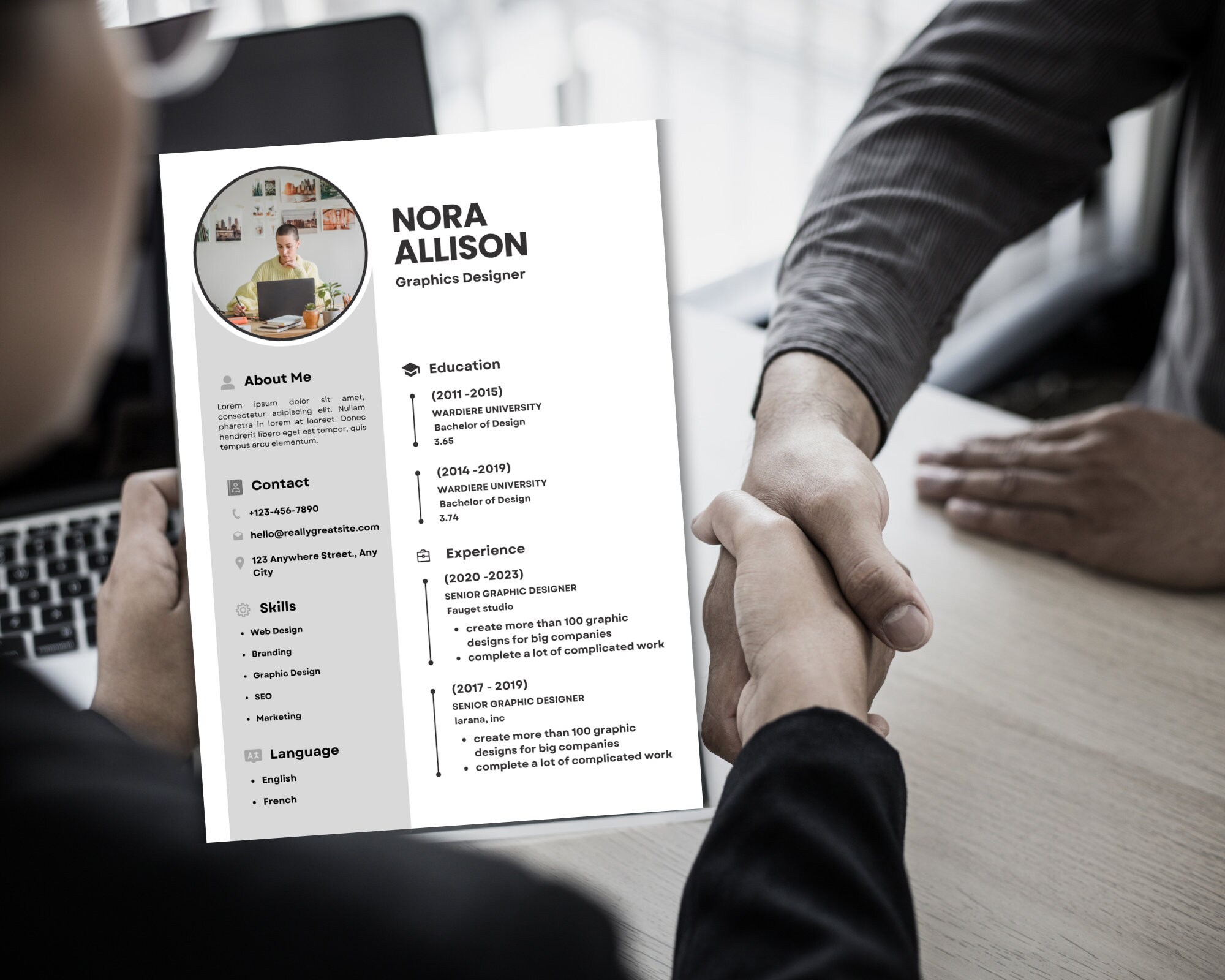 Graphic Designer Resume Template Format [word, Apple Pages, Indesign ...