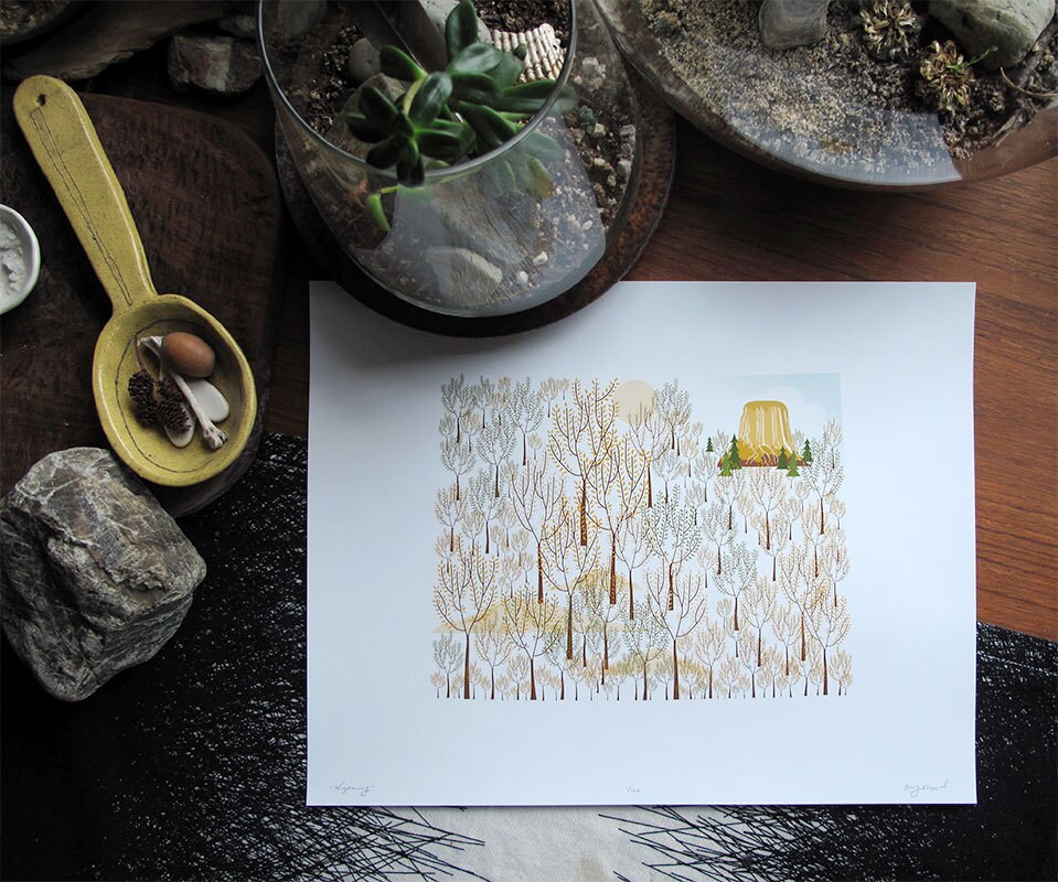 Wyoming State Tree Print - Etsy
