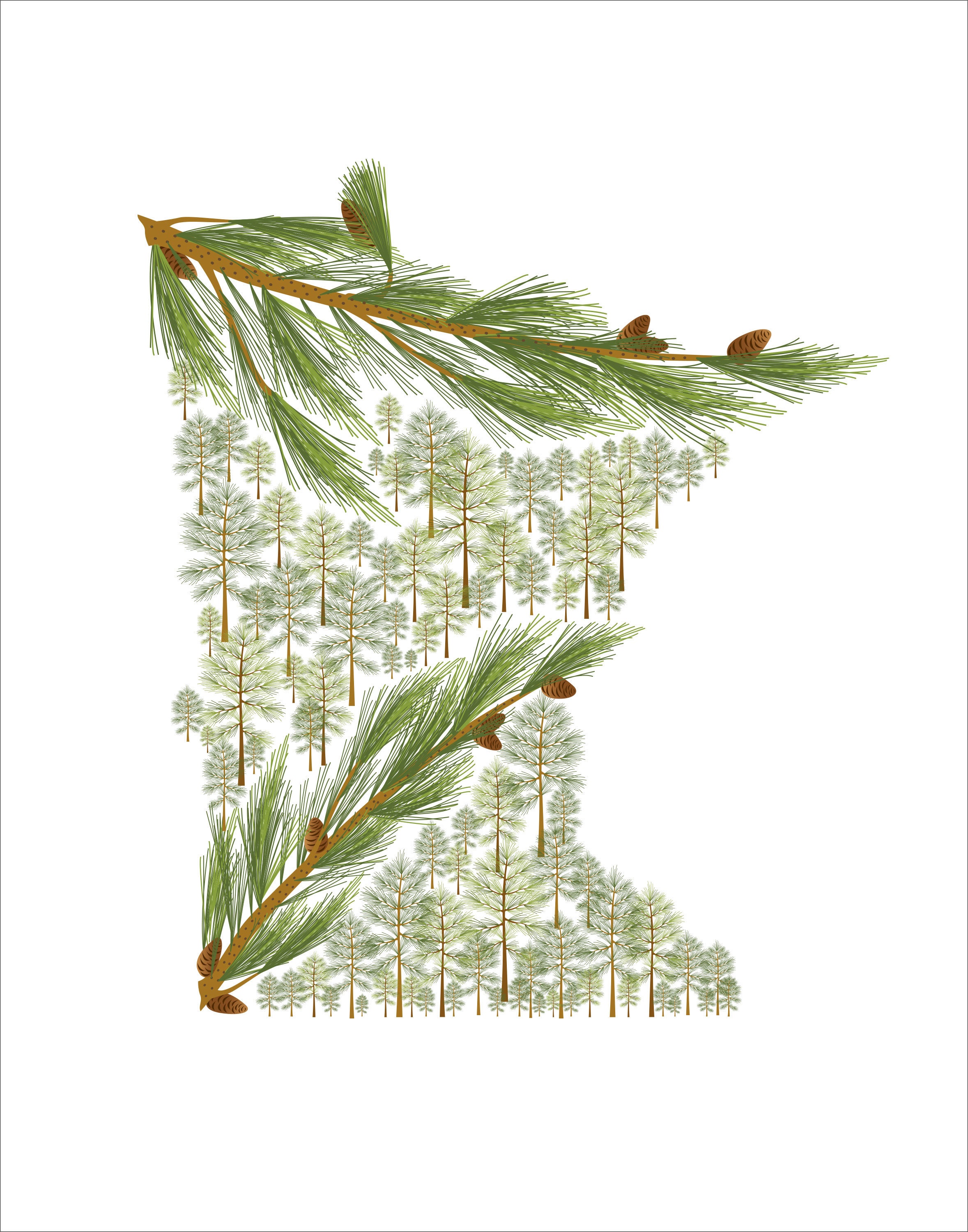 Minnesota State Tree Print 11x14 - Etsy