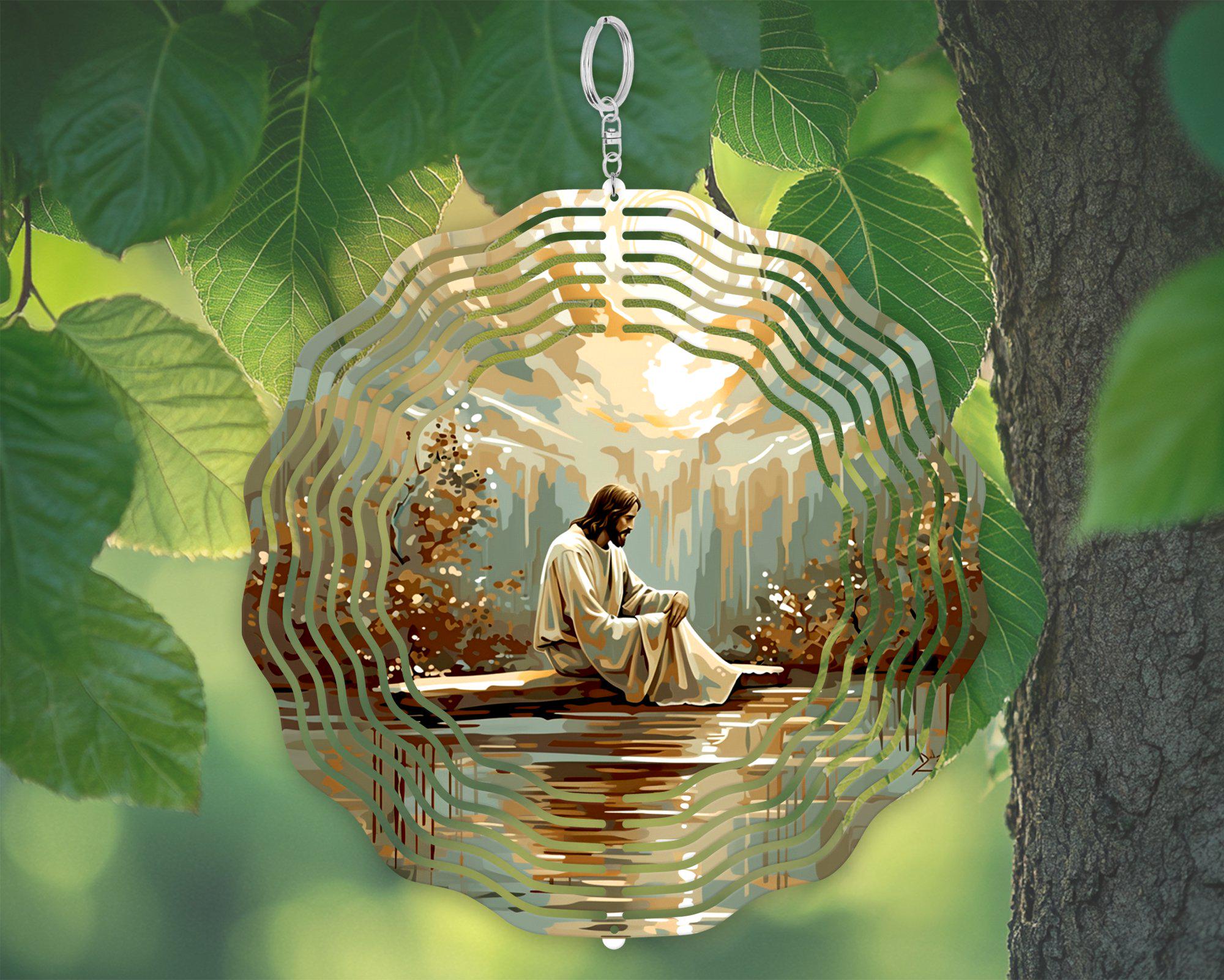 Christian Jesus Wind Spinner PNG, Colorful Sublimation Art (digital ...