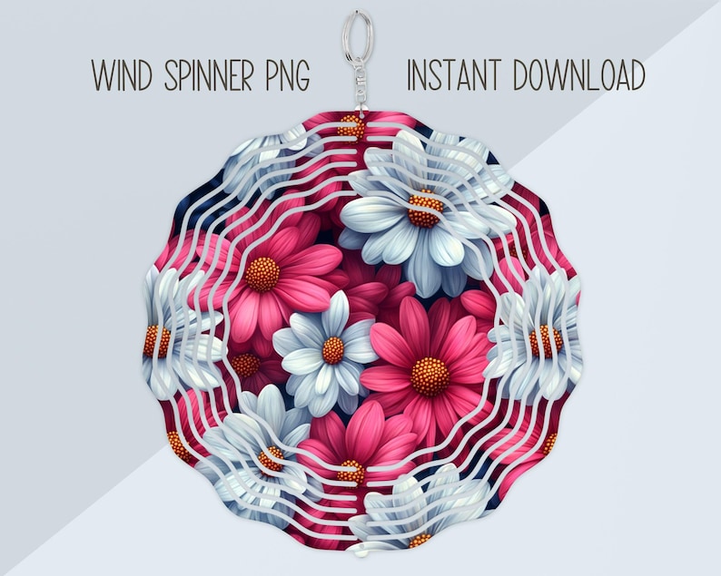 Pink and White Daisy Wind Spinner PNG, Colorful Wind Spinner ...