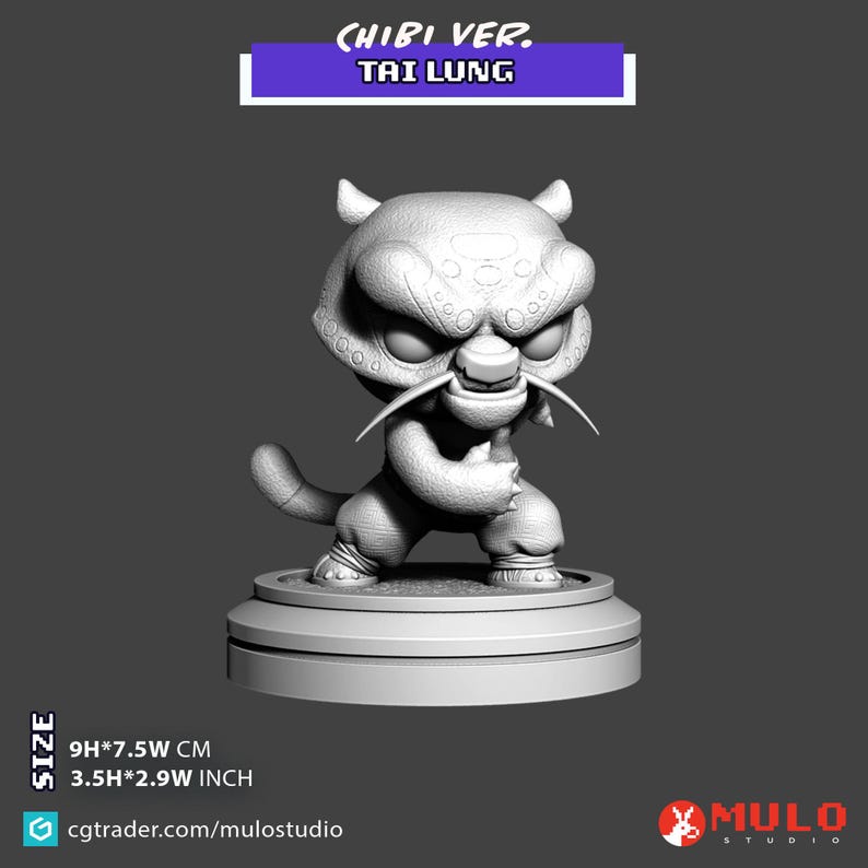 Kung Fu Panda Custom Figures - Chibi Tai Lung - Etsy