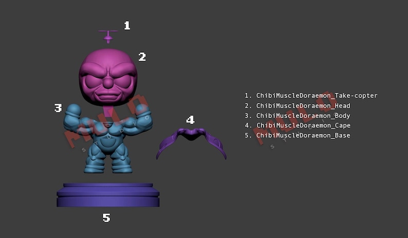 Chibi Muscle Doraemon - Etsy