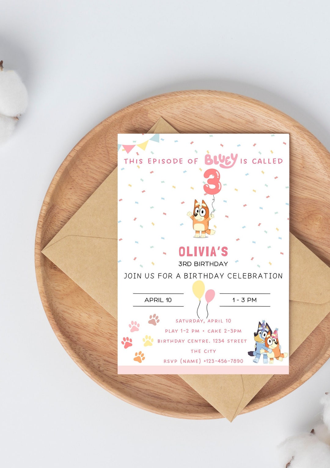 Bingo Birthday Invitation, Bluey Birthday Invitation, Girl Party ...