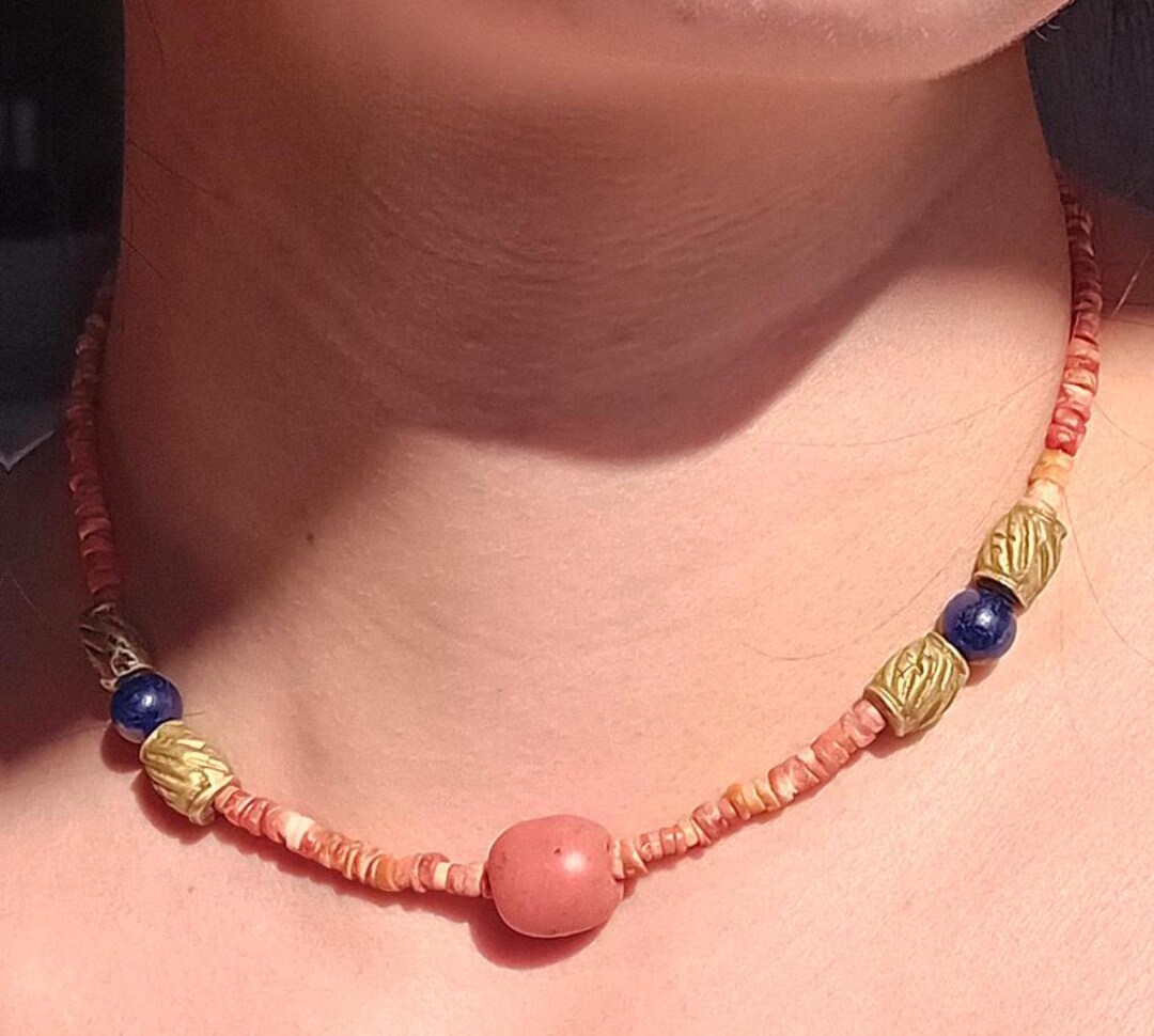 Collares De Piedras Antiguas Y Coral Autentico, Son únicos E ...