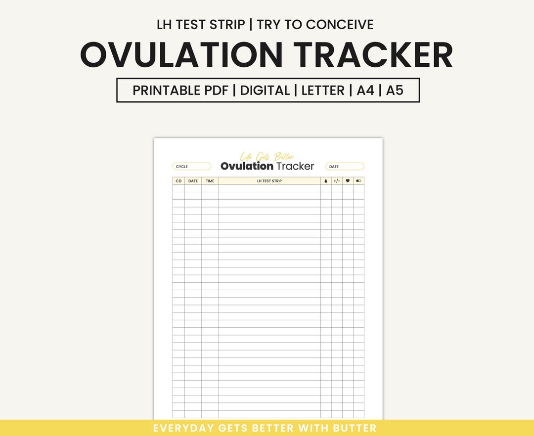 Ovulation Test Strip Log Ovulation Test Tracker LH Test Log Pregnancy ...