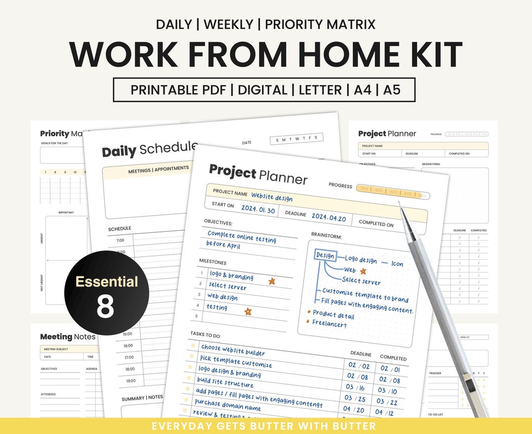 Work From Home Planner Printable Priority Matrix to Do List Task ...