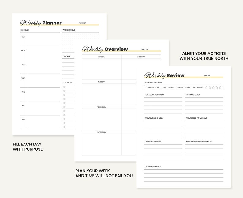Weekly Planner Printable Template Monthly Planner Monthly Calendar Todo ...