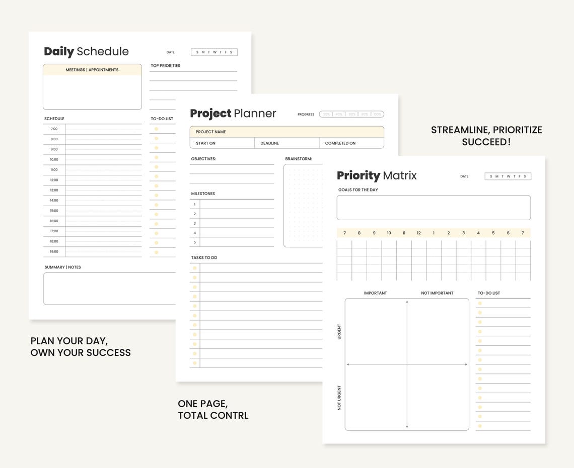 Planner Work Planner Productivity Planner 2025 New Year Resolution ...