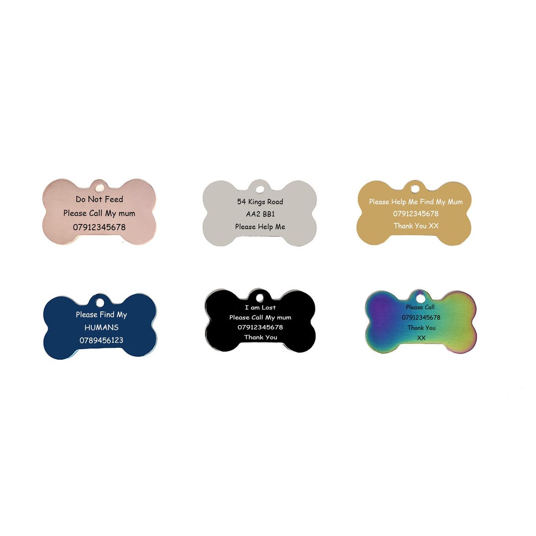 Personalised Free Entgraved Bone Shape Dog ID Tag for Your Beloved ...