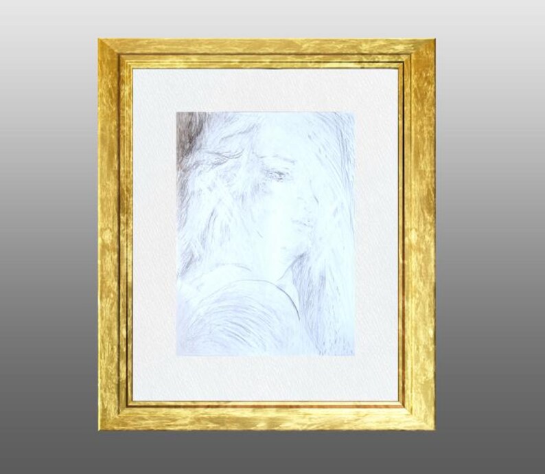 Pencil Sketch Fancy Beautiful Portrait "like an Angel" PRINTABLE ...